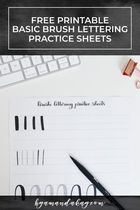 Free Brush Lettering Practice Sheets | By Amanda Kay