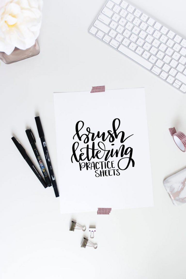Free Brush Lettering Practice Sheets | By Amanda Kay