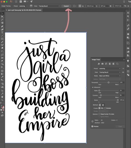 How to Digitize Hand Lettering with Illustrator | By Amanda Kay