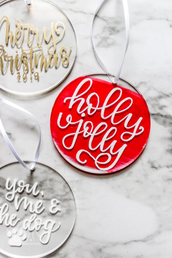 How to Hand Letter on Acrylic Ornaments | By Amanda Kay