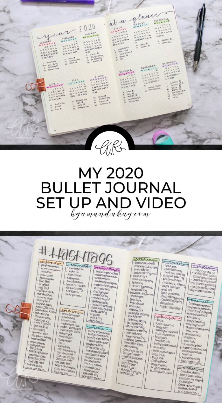 My 2020 Bullet Journal Set Up {Video} | By Amanda Kay