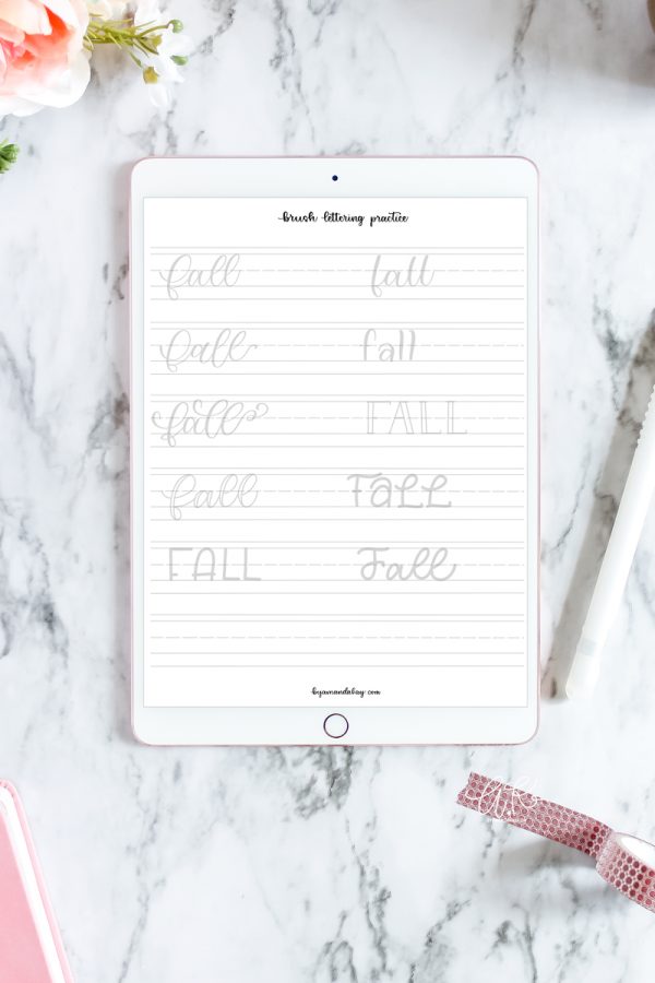 Hand Letter Fall 10 Ways Free Worksheet | By Amanda Kay