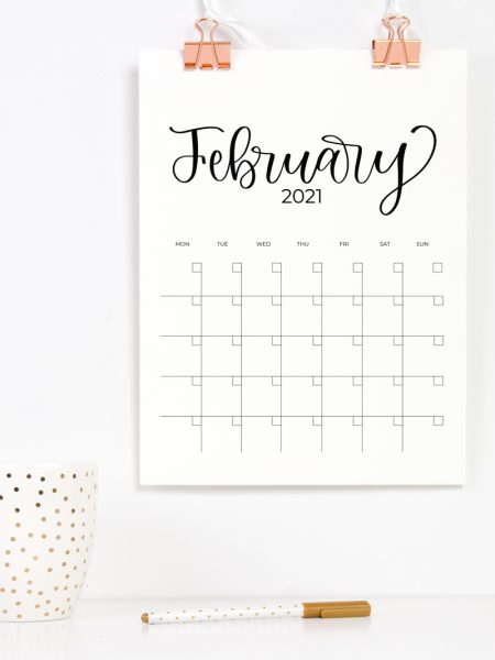 Free Hand Lettered Printable Calendars | By Amanda Kay